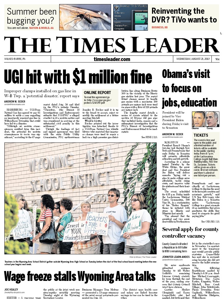 Times Leader 08-21-2013 | PDF | Mohamed Morsi | Entertainment (General)