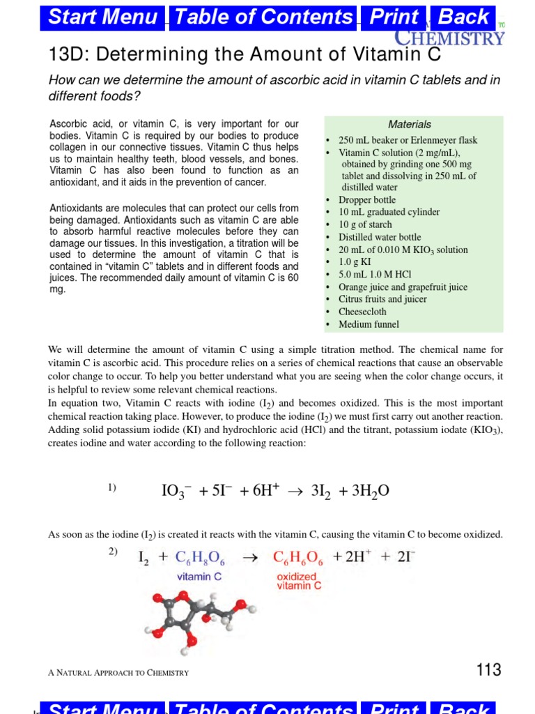 Vitamin c | Chemistry | Titration