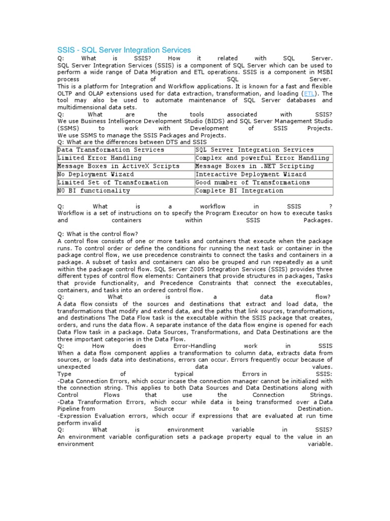 SSIS | PDF | Microsoft Sql Server | Databases
