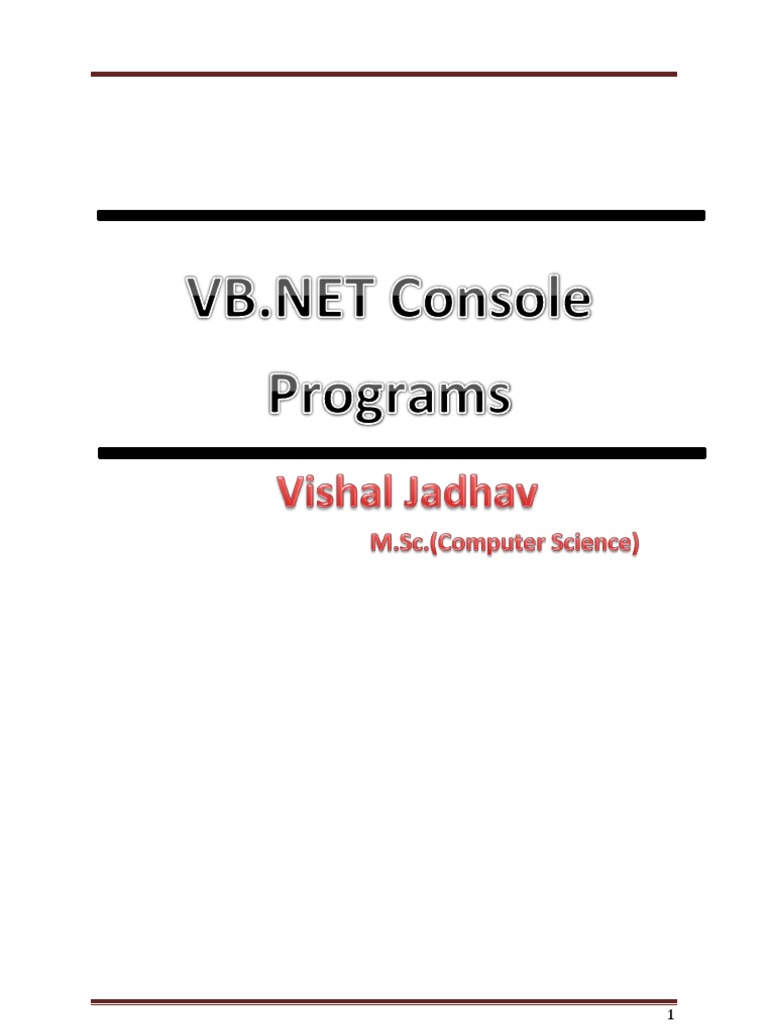Console Program | PDF | Visual Basic .Net | Computer Programming