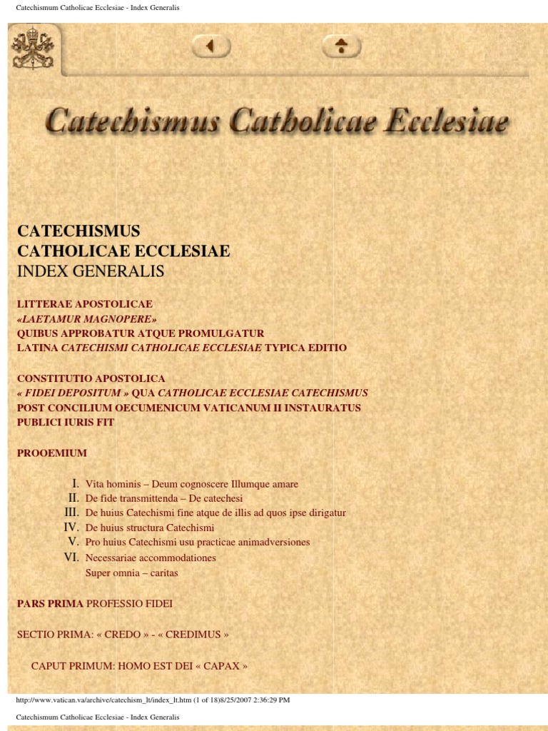 Catechismus Catholicae Ecclesiae Latín | PDF