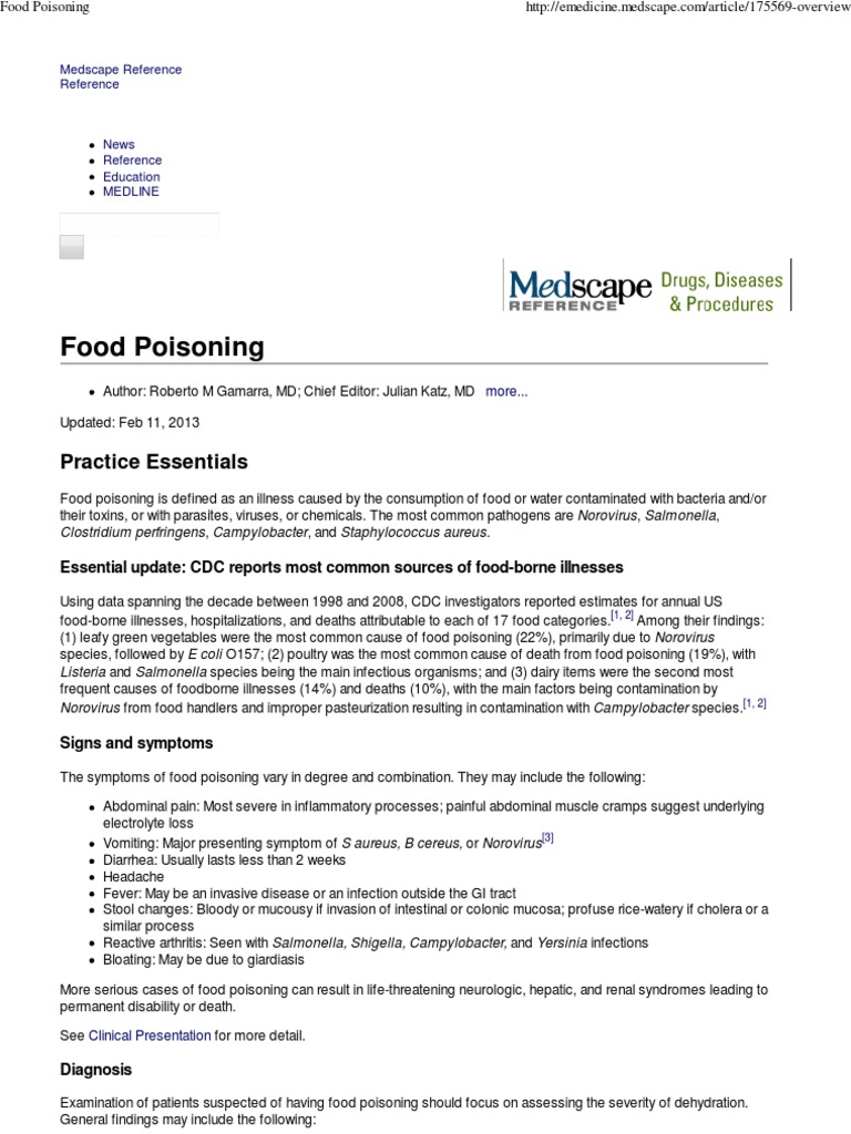 Food Poisoning | PDF | Foodborne Illness | Diarrhea