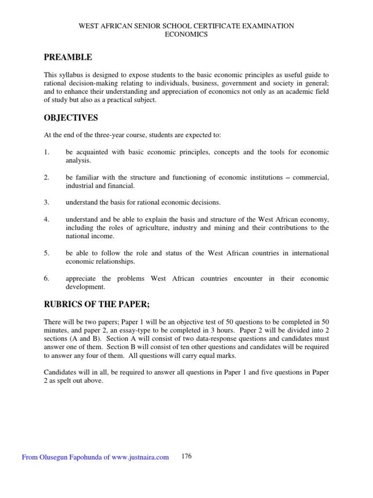 Economics Waec Pdf Pdf Supply Economics Demand