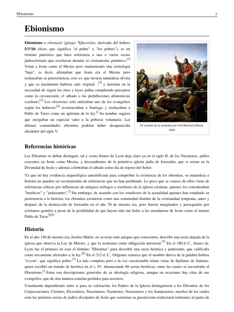 Ebionismo | PDF | Cristianismo antiguo | Religiones mediterráneas antiguas