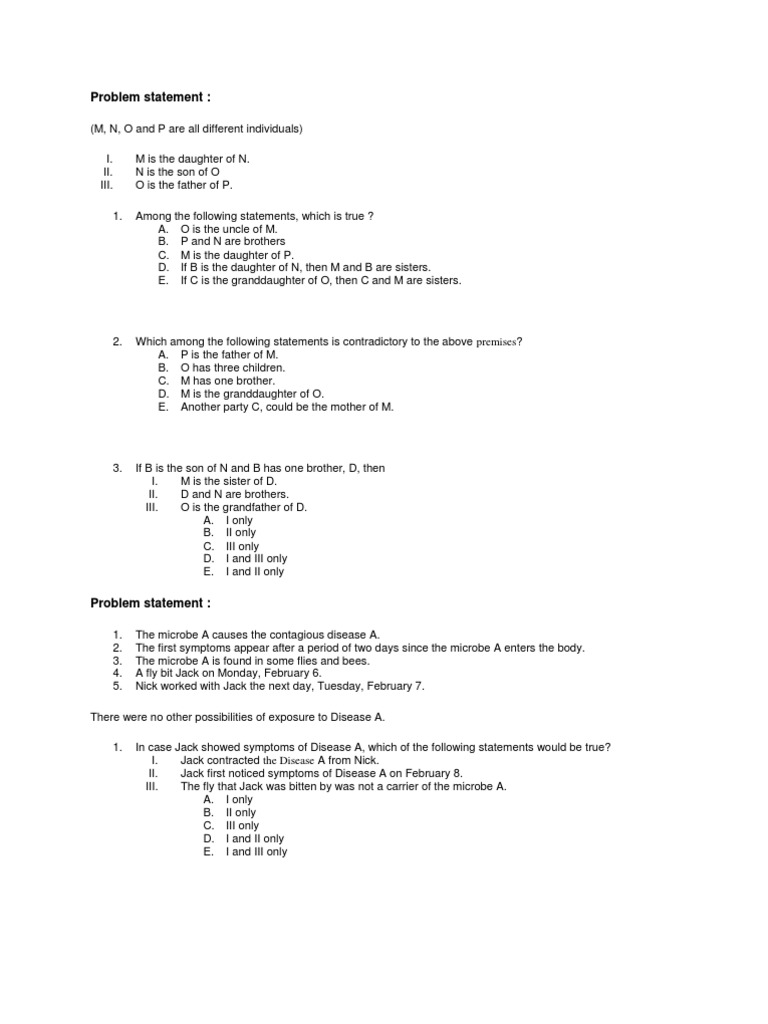 Analytical Reasoning Practice Questions | PDF