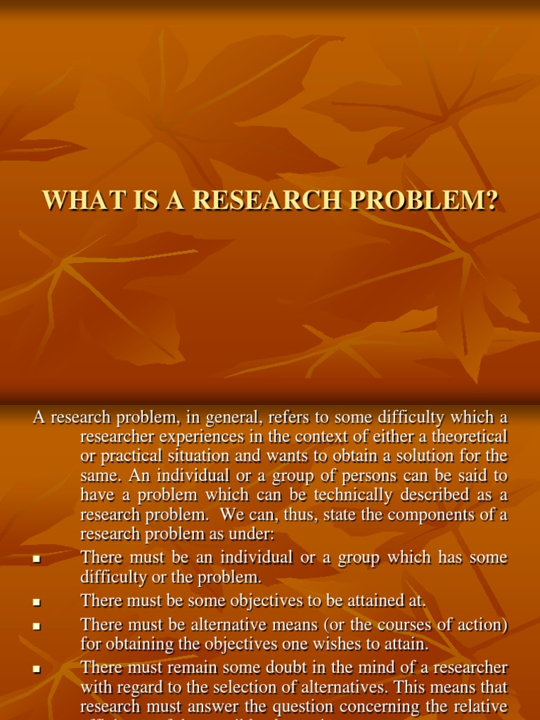 Research Problem | PDF | Hypothesis | Experiment