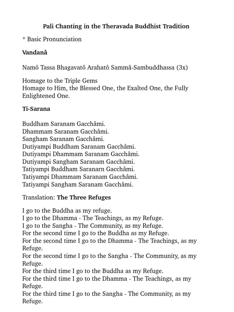 Pali Chants | PDF | Gautama Buddha | Indian Religions