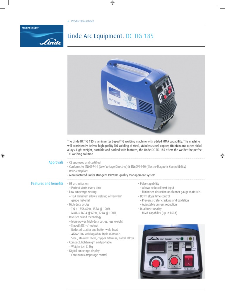 Linde Datasheet TIG18570 41397 | PDF | Welding | Construction
