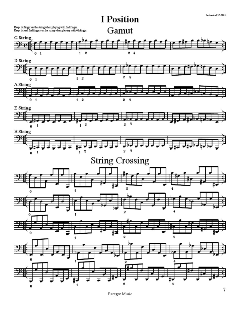 Double Bass Exercises Positions | PDF | Harmonie | Compositions musicales