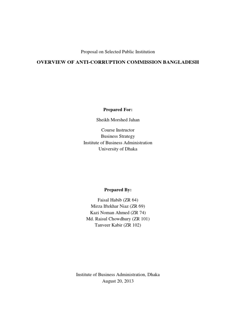 Overview of Bangladesh's Anti-Corruption Commission | PDF | Corruption ...