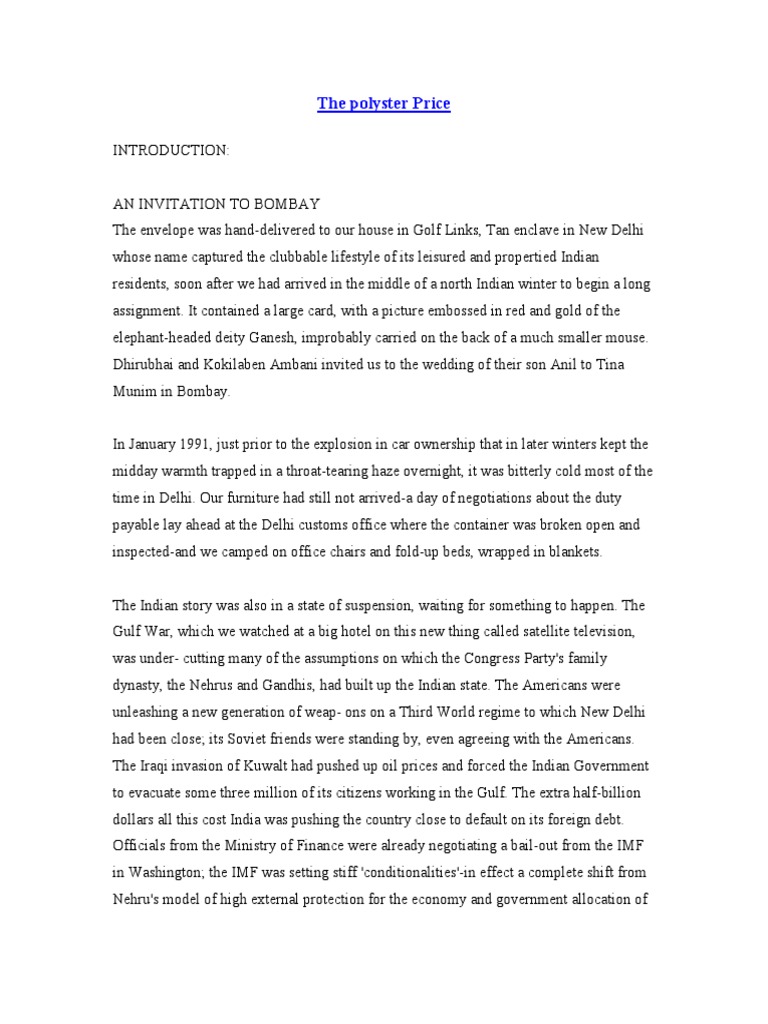 The Polyster Prince | PDF | Gujarat | Mahatma Gandhi