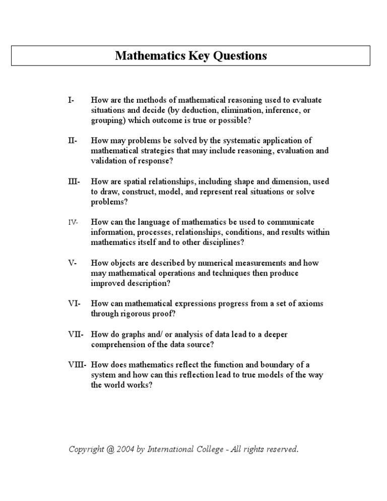 Math Key Qts Secondary | PDF
