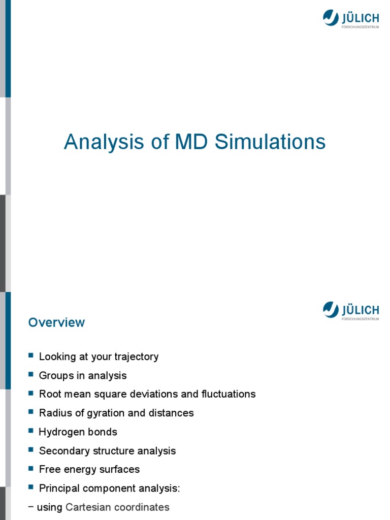 Lecture MDanalysis | PDF | Hydrogen Bond | Alpha Helix