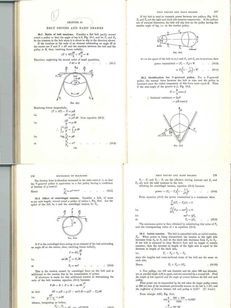 Mechanics of Machines - 1 PDF | PDF | Belt (Mechanical) | Lever