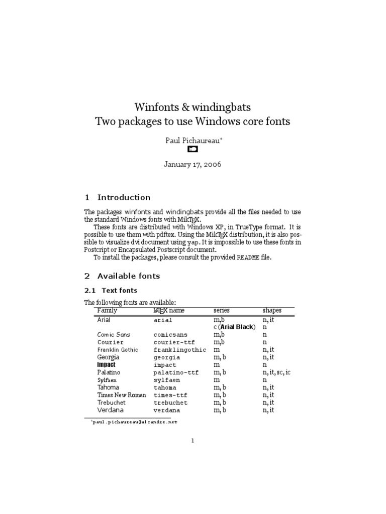 Winfonts | PDF | Arial | Typefaces