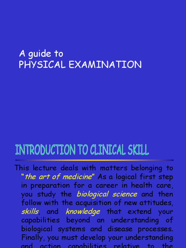 Steps for General Physical Examination | PDF | Physical Examination | Pulse