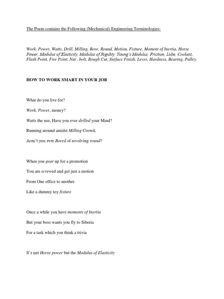 The Mech Poems | PDF | Mechanical Engineering | Machines