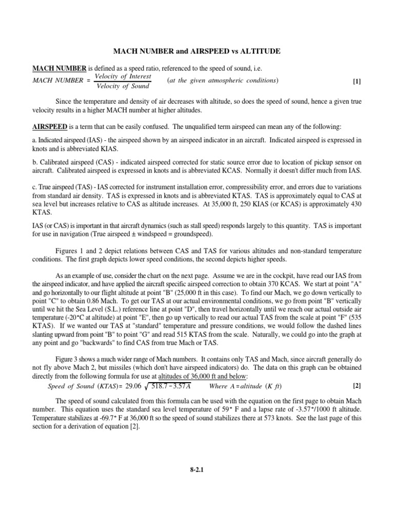 Mach Number and Airspeed Relationships | PDF | Airspeed | Aerospace ...