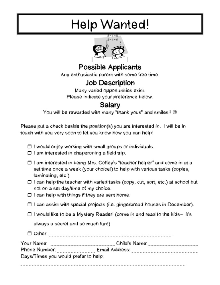 Volunteer Sheet | PDF