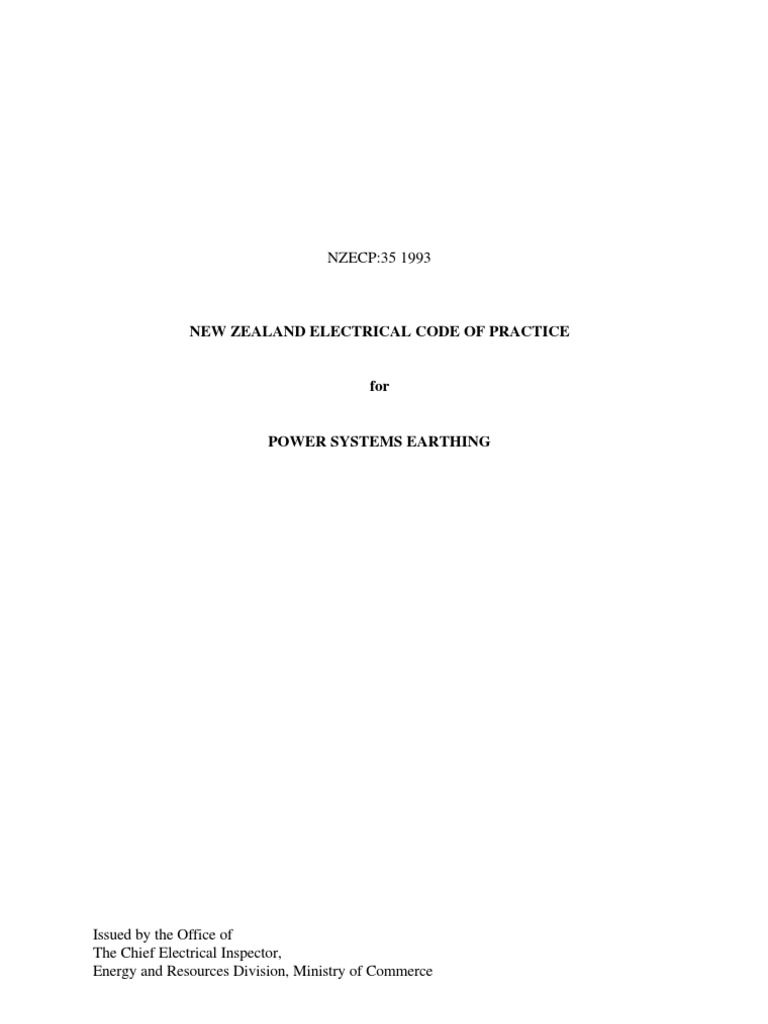 NZECP 35 1993 New Zealand Electrical Code of Practice For Power System ...