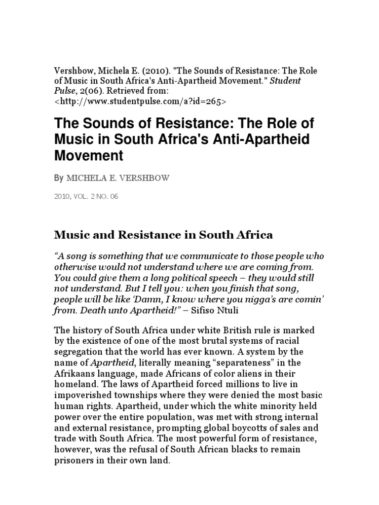 Vuyisile Mini's Role in Anti-Apartheid Music | PDF | History