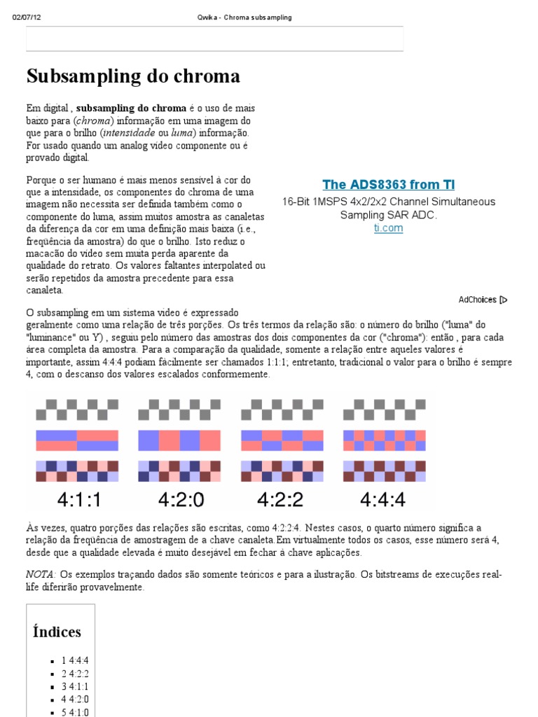 Chroma Subsampling | Vídeo | Imagem