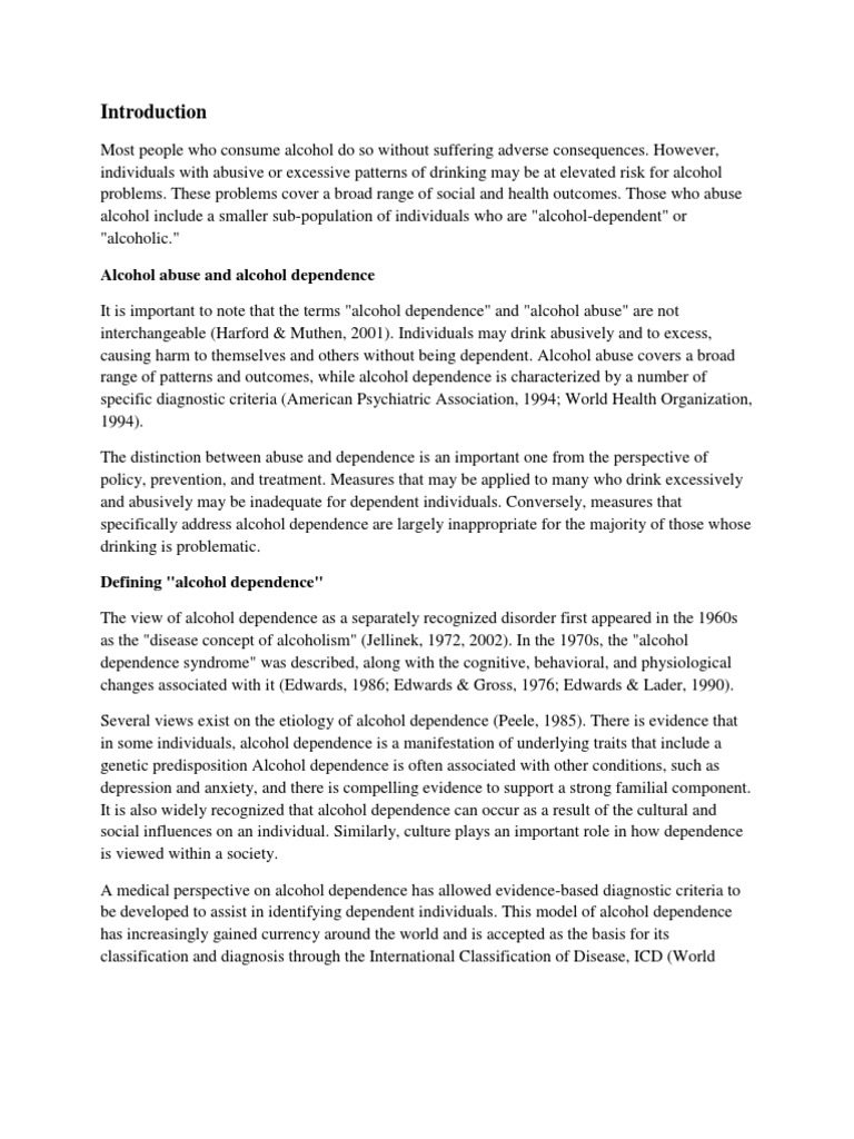 Alcohol Dependence Syndrome | PDF | Alcoholism | Substance Dependence