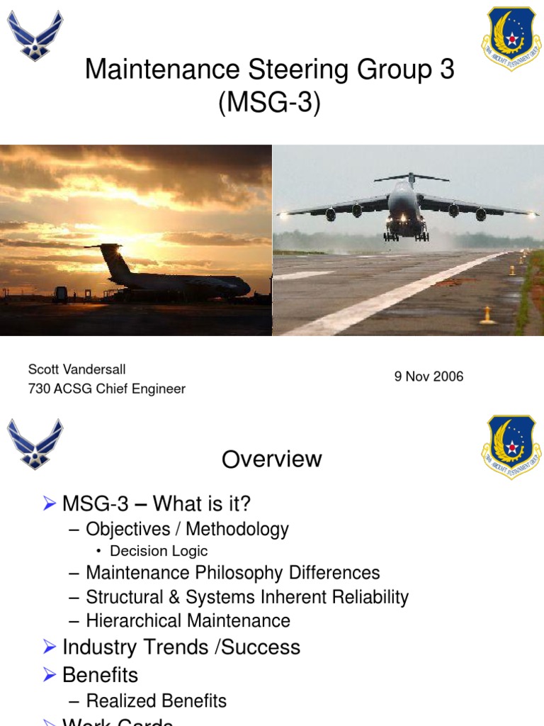 MSG 3 | PDF | Reliability Engineering | Aviation