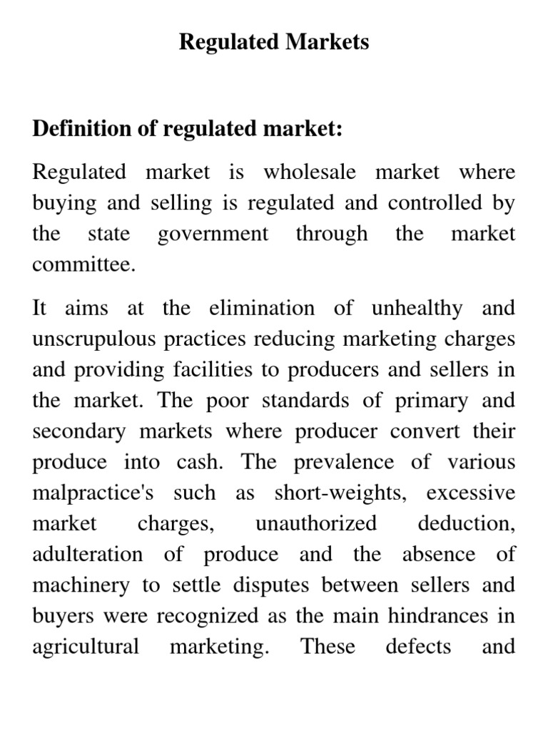 Regulated Markets | PDF