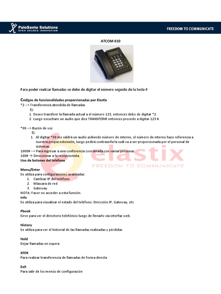 Manual Atcom 610 | PDF
