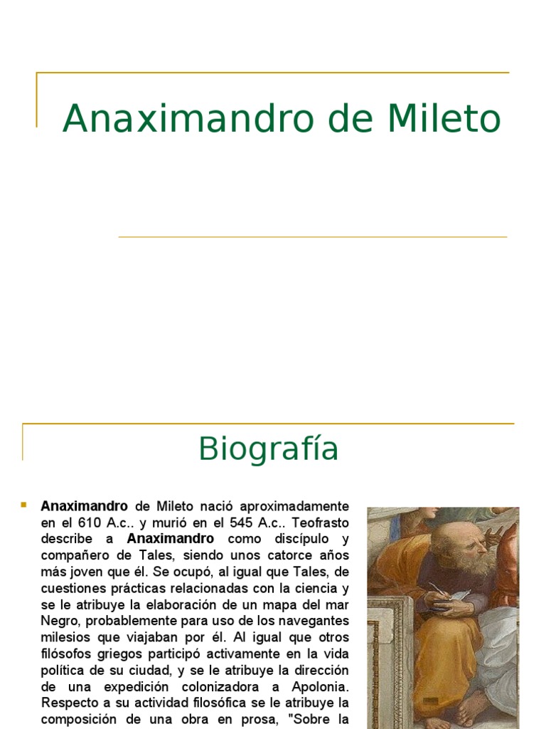 Biografía de Anaximandro de Mileto | PDF | Metafísica | Science