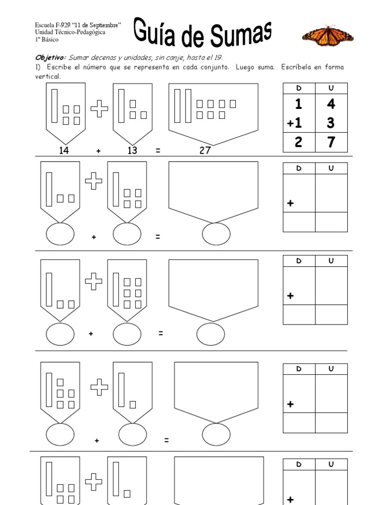 Guías Sumas 1° Básico