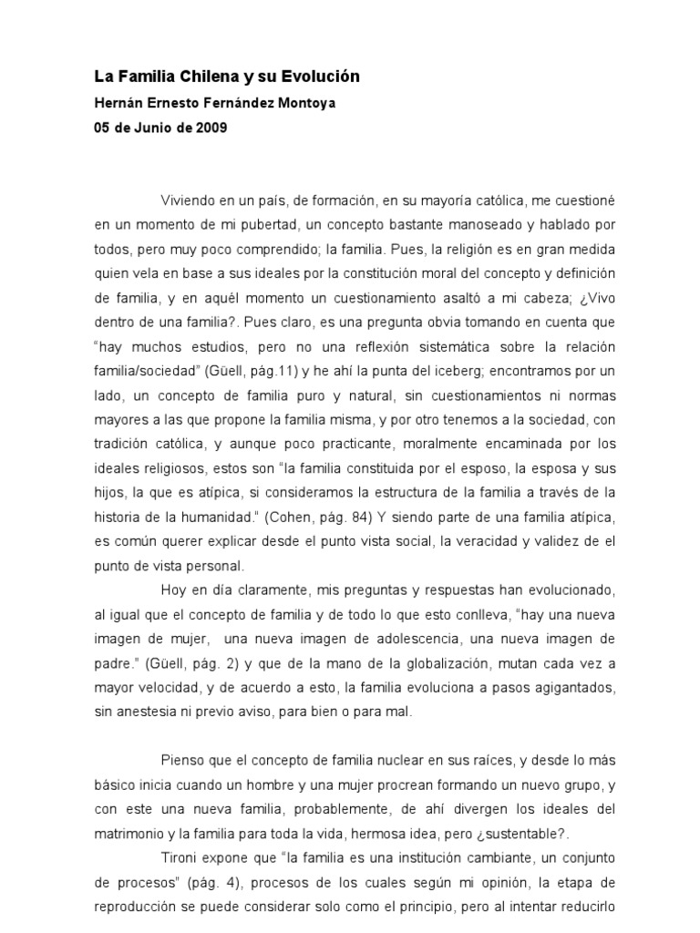 Evolución de la Familia Chilena | PDF | Familia | Matrimonio