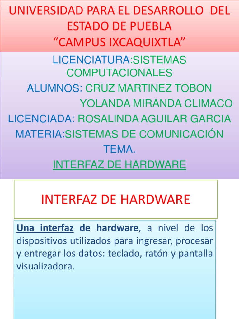 Interfaz de Hardware | PDF
