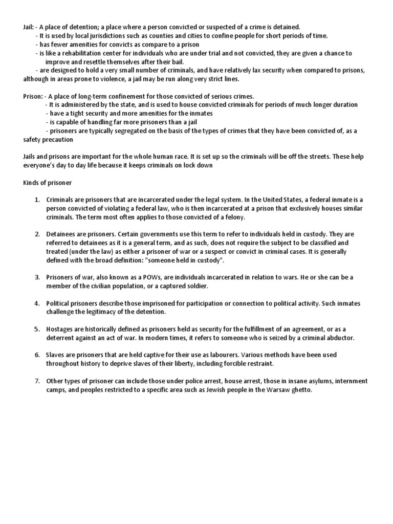 Jail | PDF | Prisoner | Prison