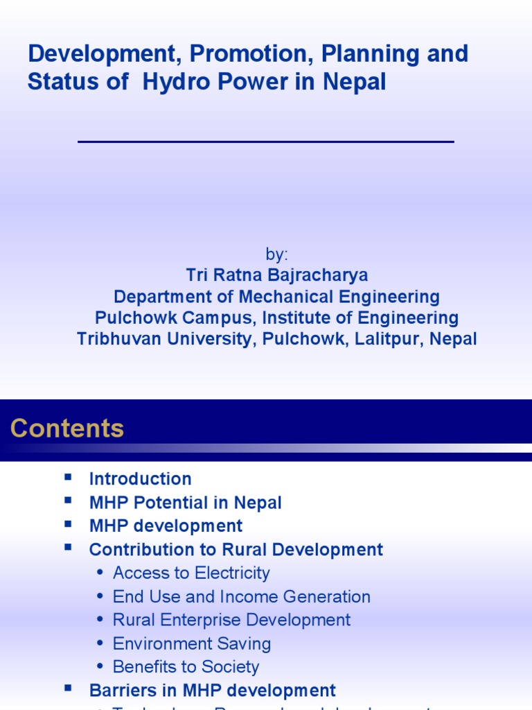 Micro-Hydro Power: Boosting Rural Nepal | PDF | Hydroelectricity ...