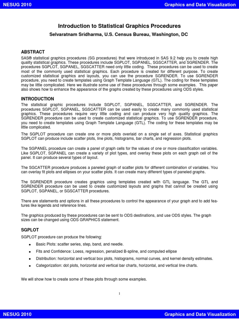 Introduction To Statistical Graphics Procedures | PDF