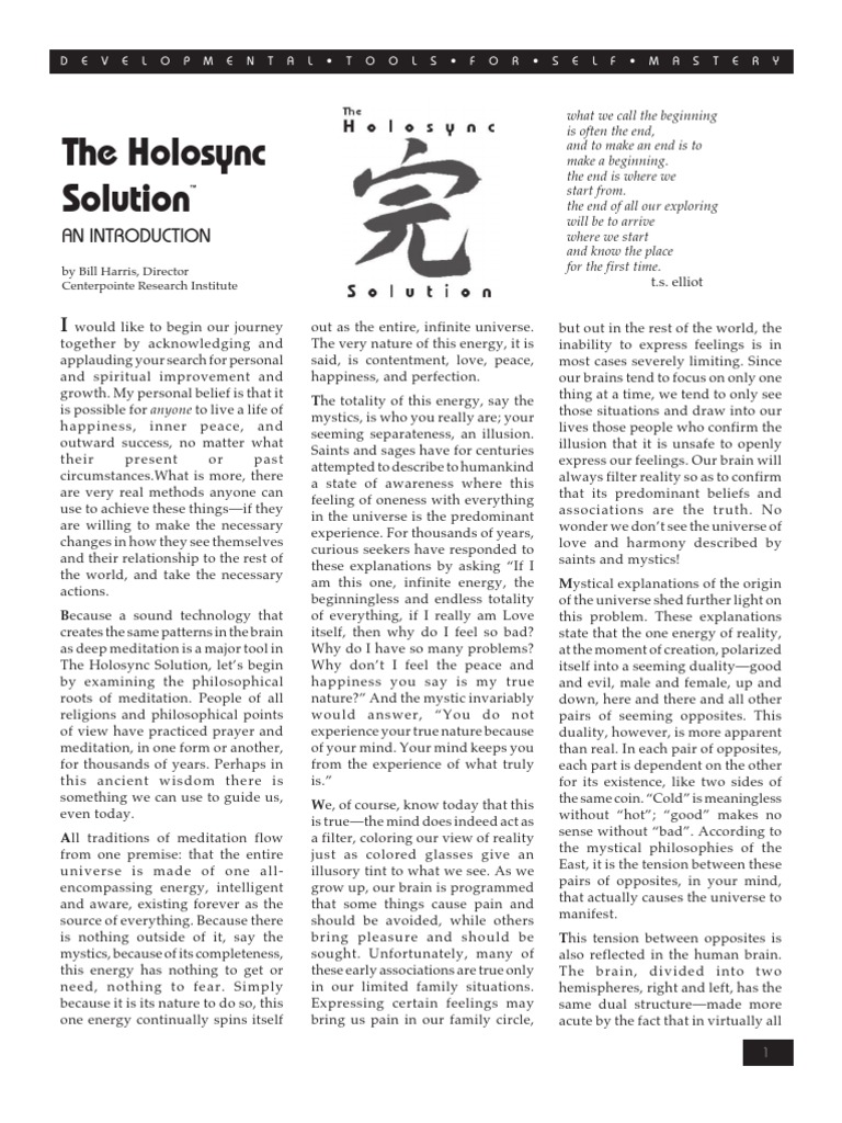Holosync - Introduction | PDF | Electroencephalography | Meditation