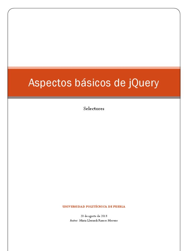 Aspectos Básicos de Jquery (Selectores) | PDF | J Query | HTML
