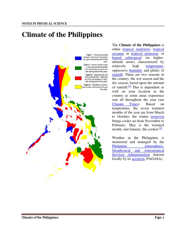 Climate of The Philippines | PDF | Atmospheric Sciences | Basic ...