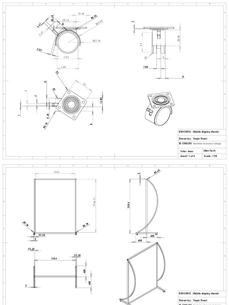 Mobile Display Stands Design Drawings | PDF