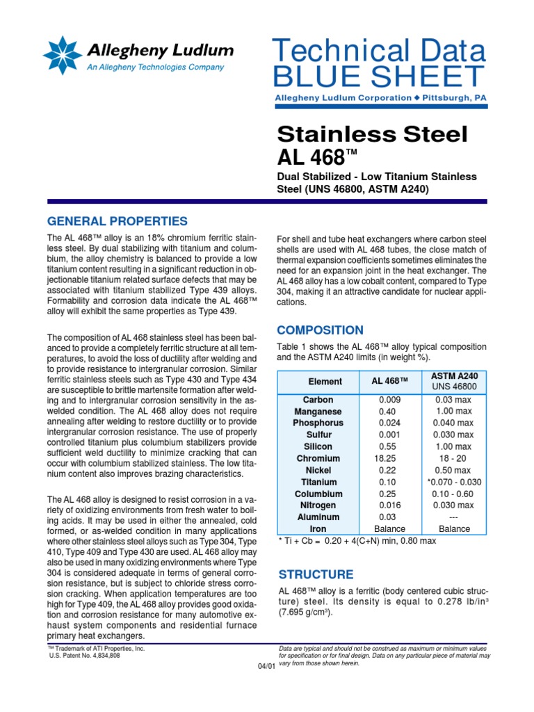 468 | PDF | Stainless Steel | Steel
