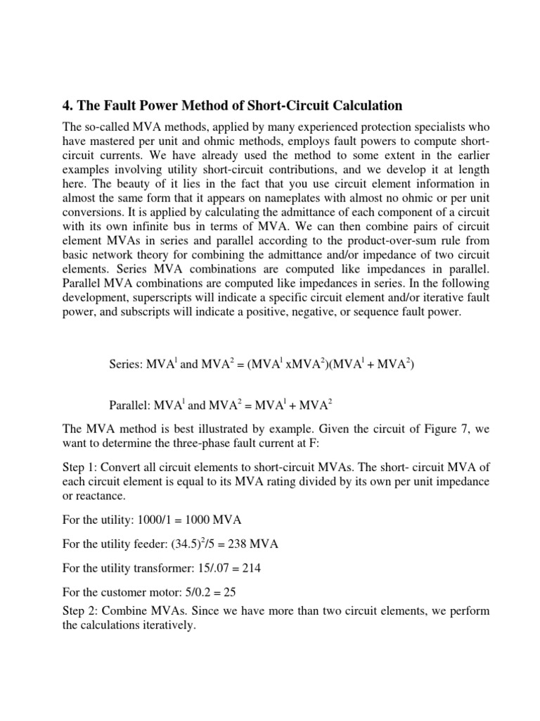 Fault MVA Method For S.C. Calculations (Lec 4 &5) | PDF | Electrical Impedance | Series And ...
