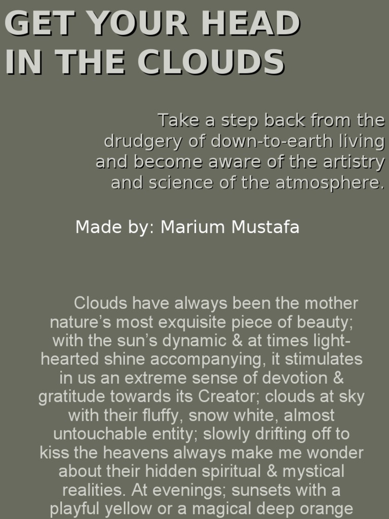 Understanding Cloud Formation and Beauty | PDF | Cloud | Rain
