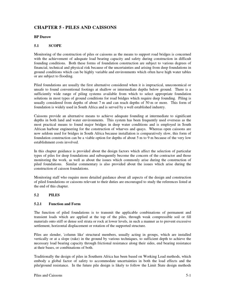 Piles and Caissons PDF | PDF | Deep Foundation | Geotechnical Engineering