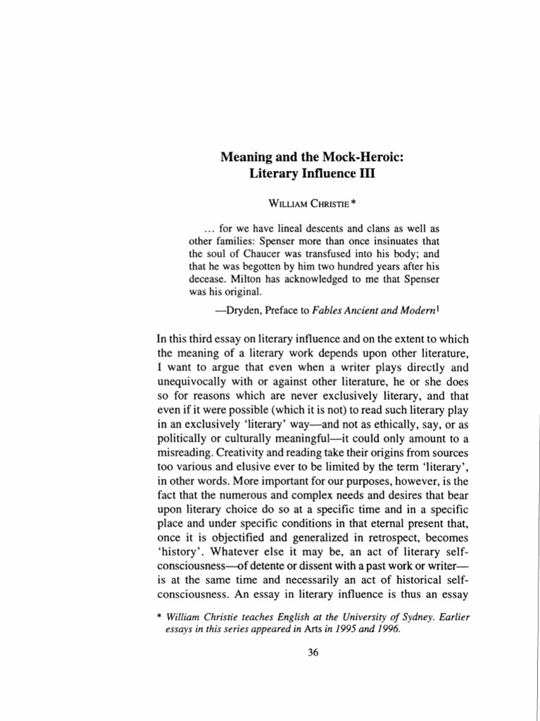 Meaning and The Mock-Heroic | PDF | Alexander Pope | Aeneid