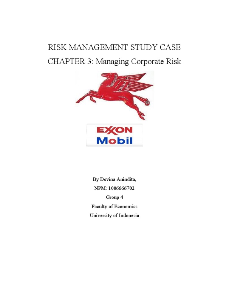 Risk Management Study Case | PDF | Exxon Mobil | Leadership
