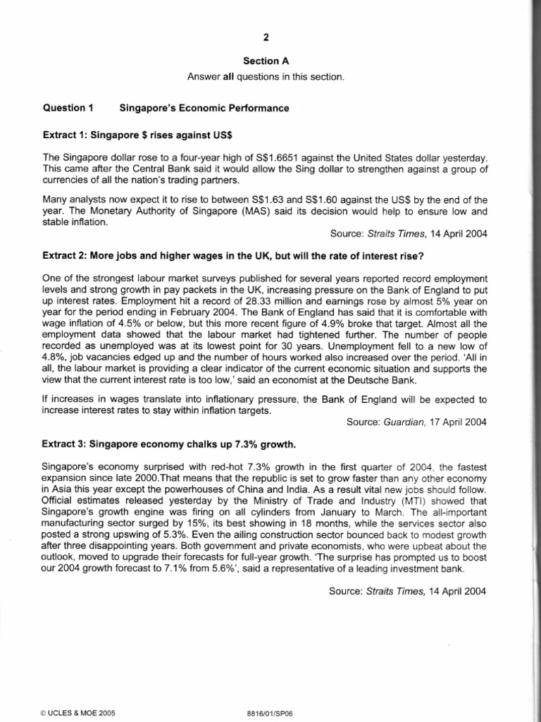 Specimen H1 Econs Paper 1 | PDF | Inflation | Inflationism