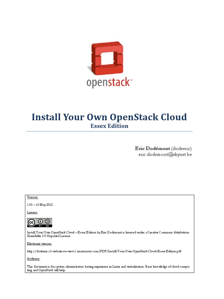 Install Your Own OpenStack Cloud Essex Edition | PDF | Open Stack | Virtual Machine