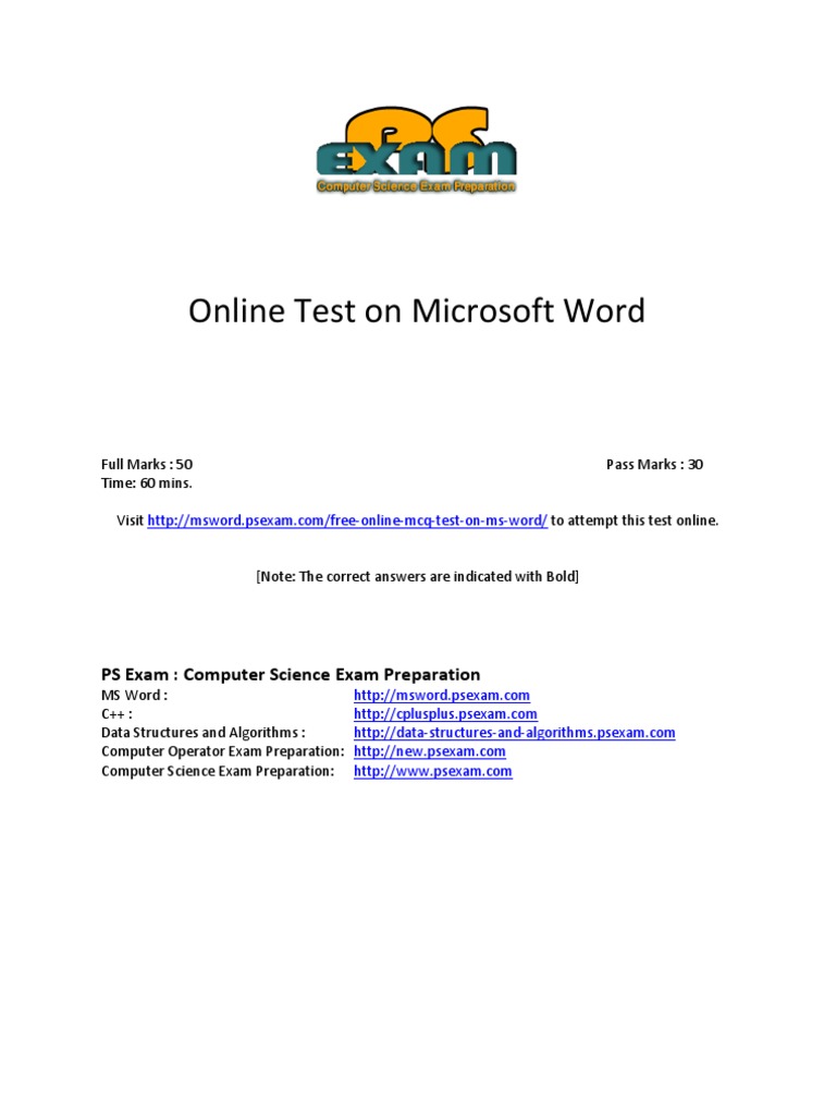 Ms Word Questions and Answers | PDF